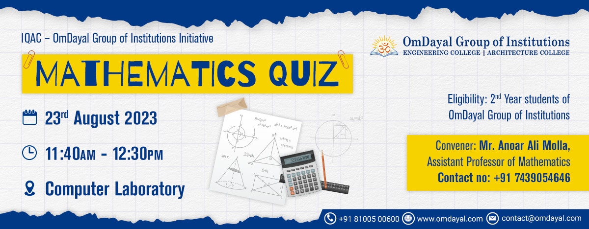 Mathematics Quiz | OmDayal Group of Institutions