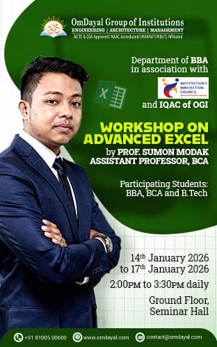 Workshop on Advanced Excel | OmDayal Group of Institutions